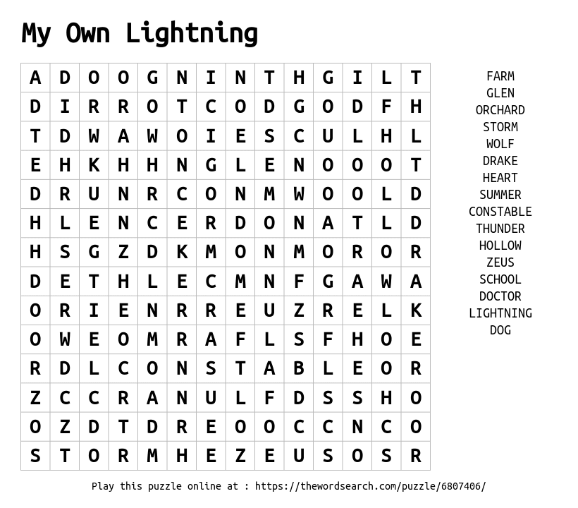 Download Word Search on My Own Lightning