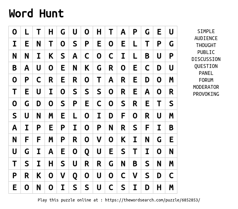 Word Hunt Word Search