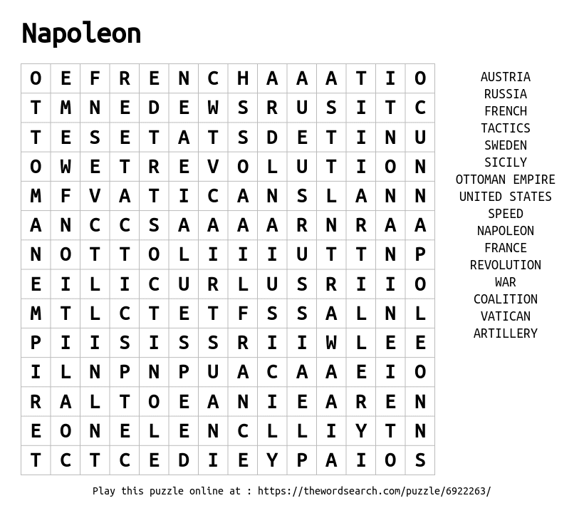 Download Word Search on Napoleon