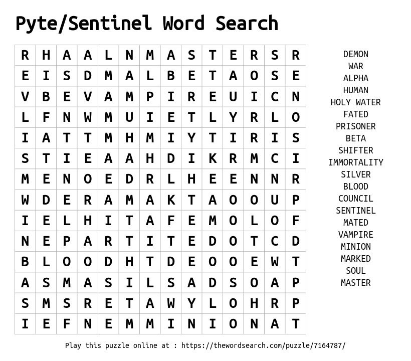 Download Word Search on Pyte/Sentinel Word Search