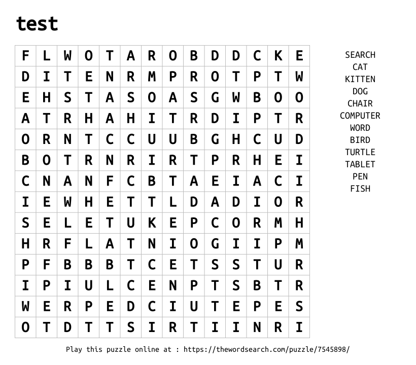 Download Word Search on test