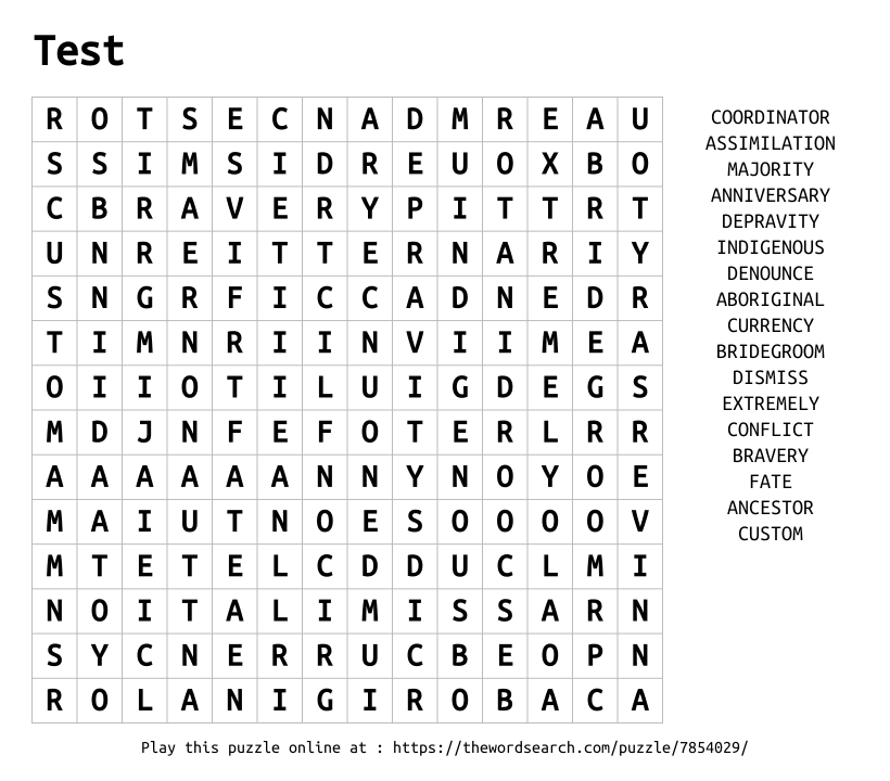 Download Word Search on Test