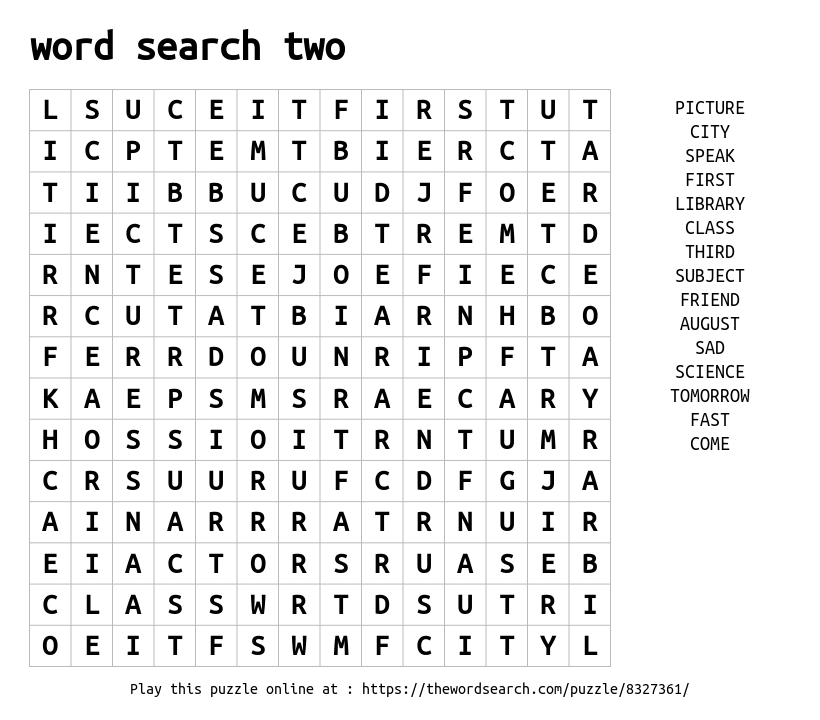 word search two Word Search