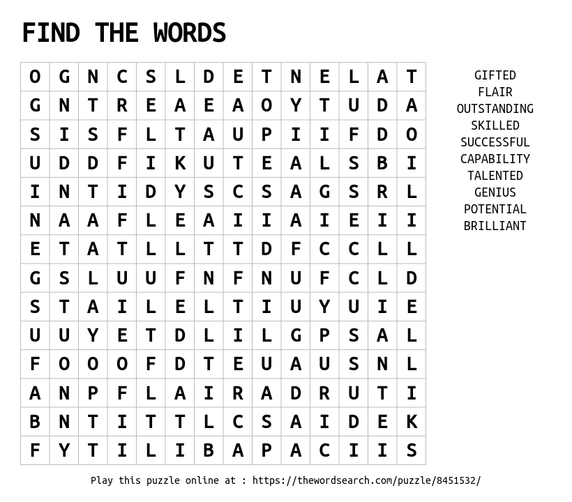 FIND THE WORDS Word Search