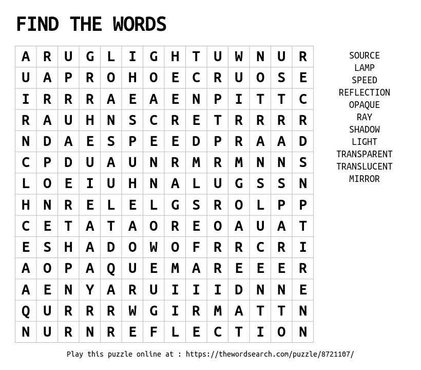 FIND THE WORDS Word Search