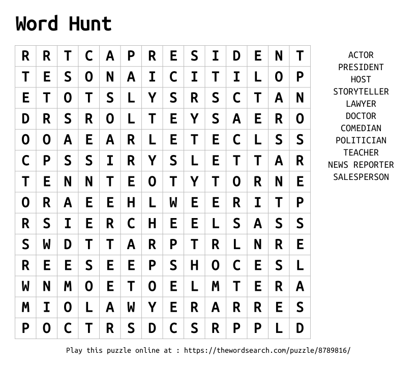 Word Hunt Word Search